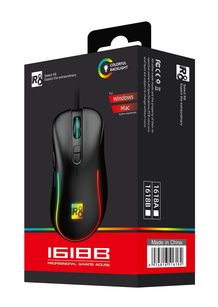 R8 1618B Gaming LED Optical Retail - Gistron