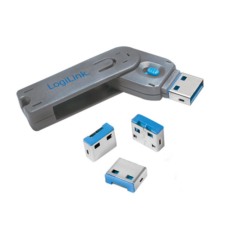 LogiLink USB-A poortslot 4 stuks incl.1 sleutel - Gistron